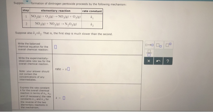 Solved Su formation of dinitrogen pentoxide proceeds by the | Chegg.com