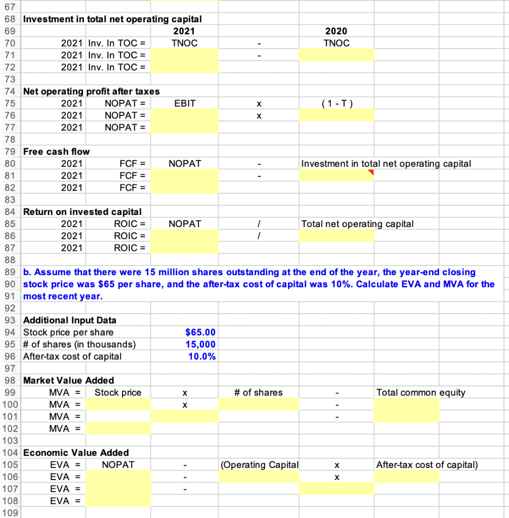 Solved 4 5 a. Using the financial statements shown below, | Chegg.com