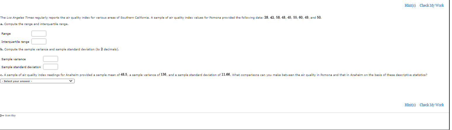 Solved a. ﻿Compute the range and interquartile | Chegg.com