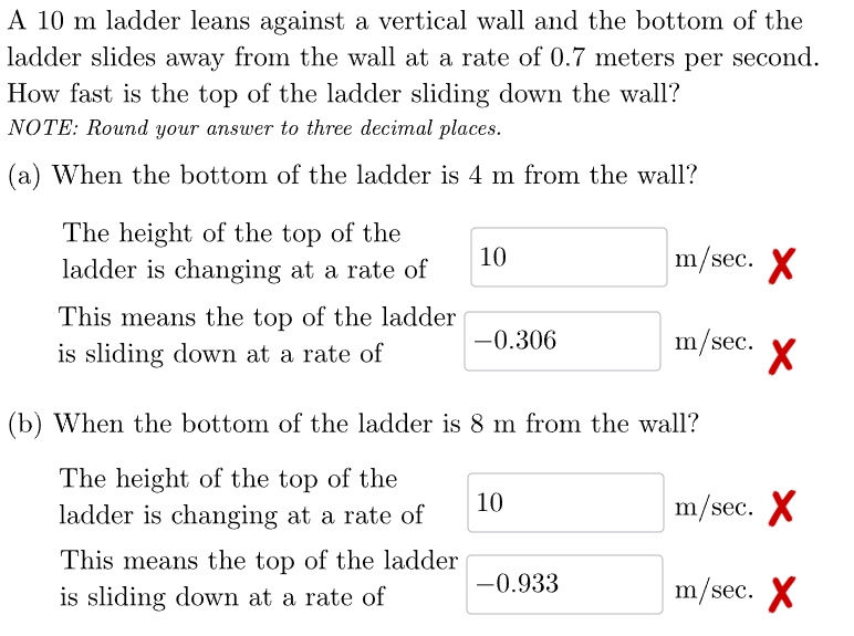 Solved A 10 m ladder leans against a vertical wall and the | Chegg.com