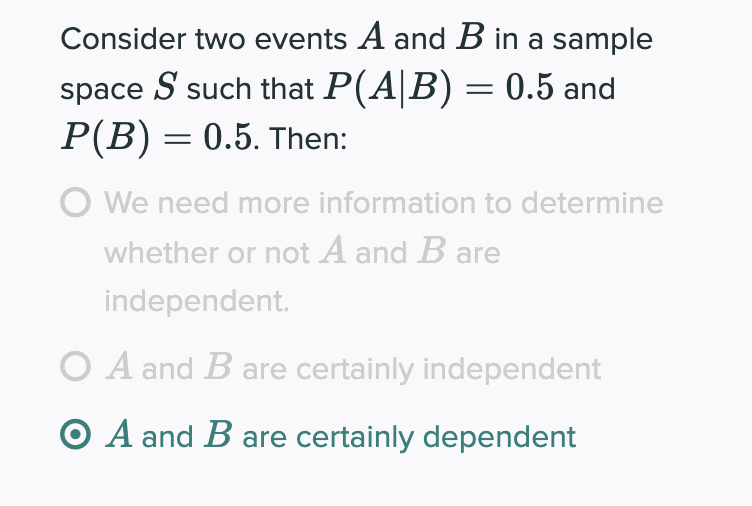 Solved Consider two events A and B in a sample space S such | Chegg.com