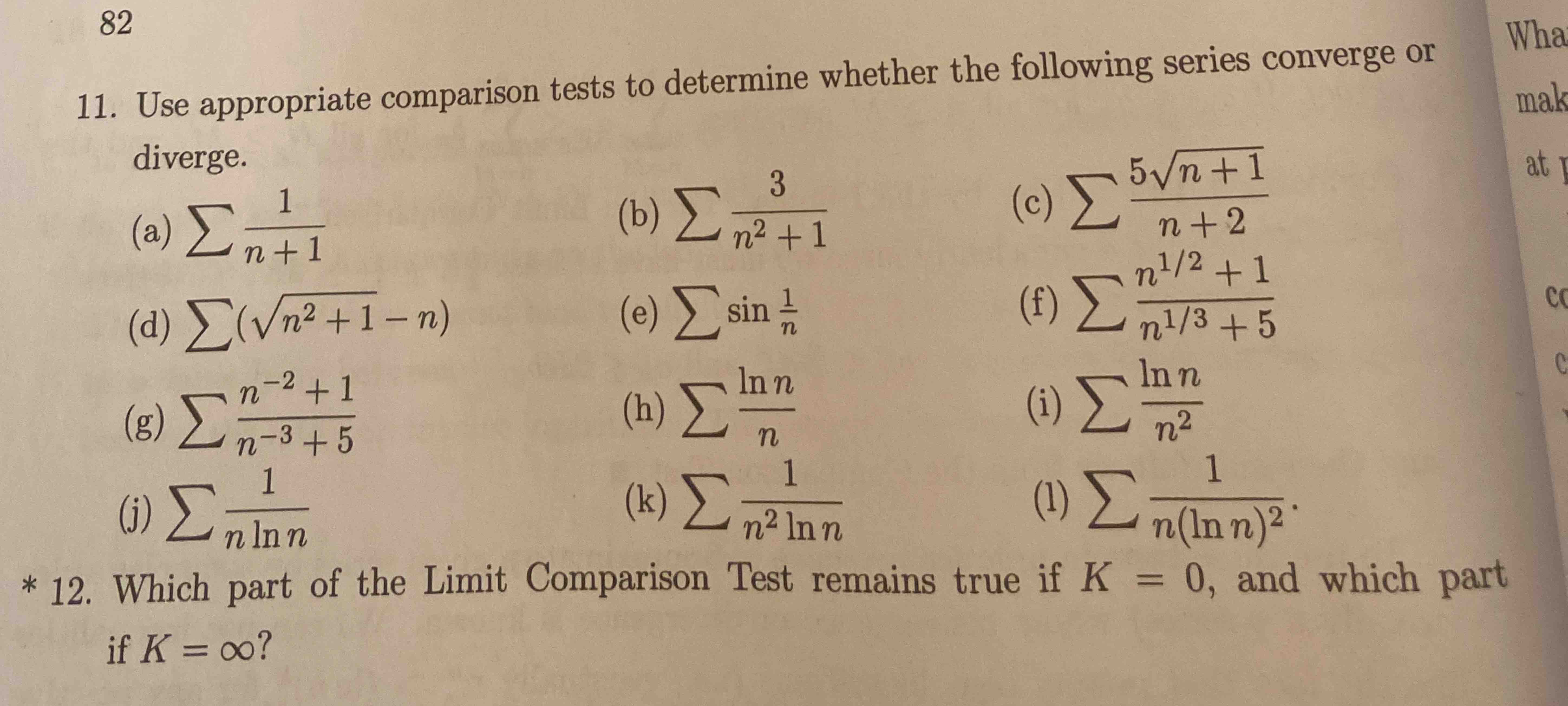 Solved Use appropriate comparison tests to determine whether | Chegg.com