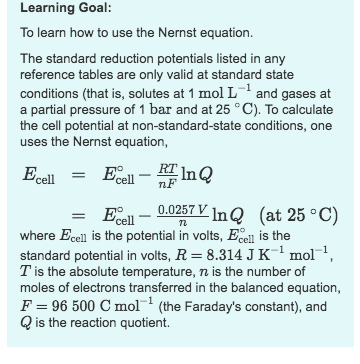 Solved Learning Goal: To learn how to use the Nernst | Chegg.com