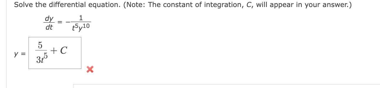 Solved Solve the differential equation. (Note: The constant | Chegg.com