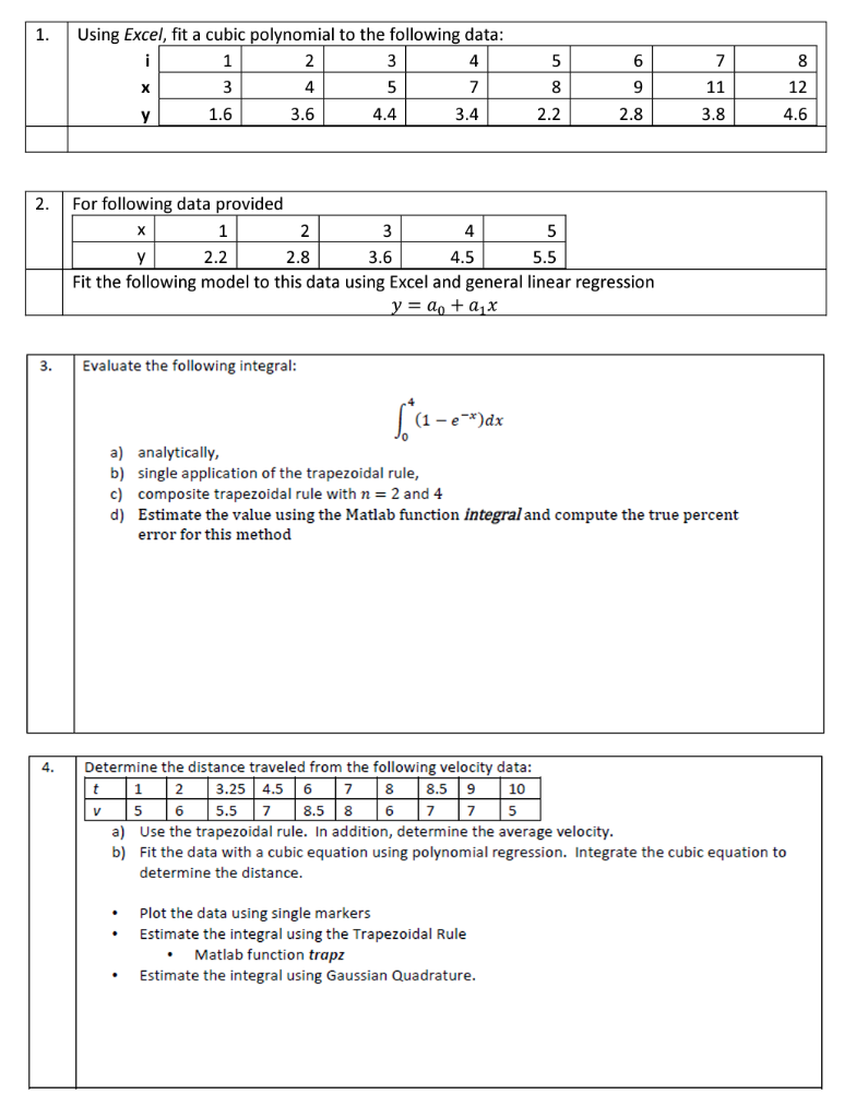 Solved y=a0+a1x Evaluate the following integral: | Chegg.com