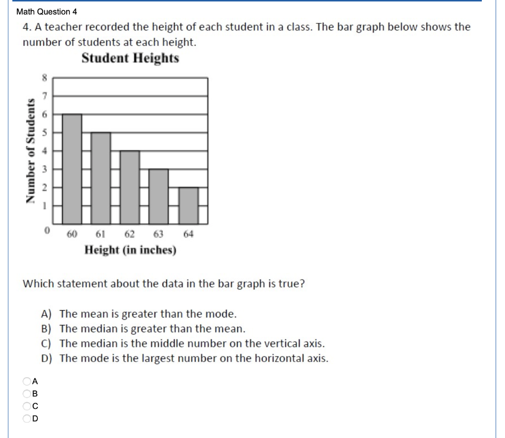 Solved 4. A teacher recorded the height of each student in a | Chegg.com