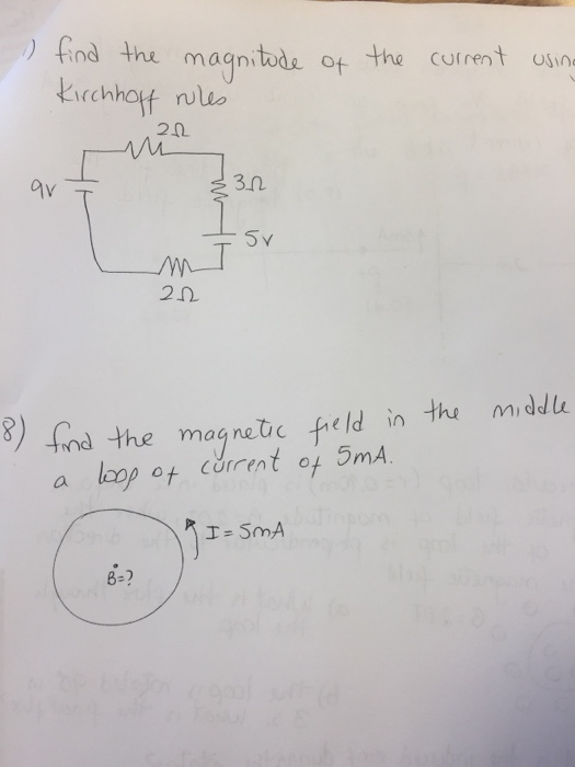 Solved Find the magnitude of the current using kirchhoff | Chegg.com