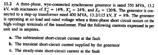 Solved 11.2 A three-phase, wye-connected synchronous | Chegg.com