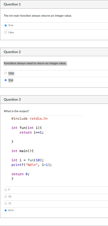 Solved The int main function always returns an integer | Chegg.com