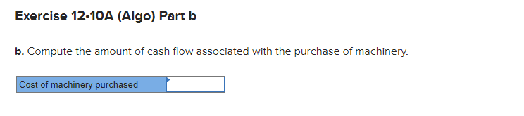 Solved Required information Exercise 12-10A (Algo) | Chegg.com