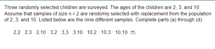 Solved Three randomly selected children are surveyed. The | Chegg.com