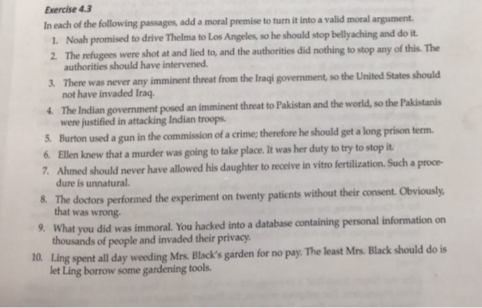 Exercise 4.3 In each of the following passages, add a | Chegg.com