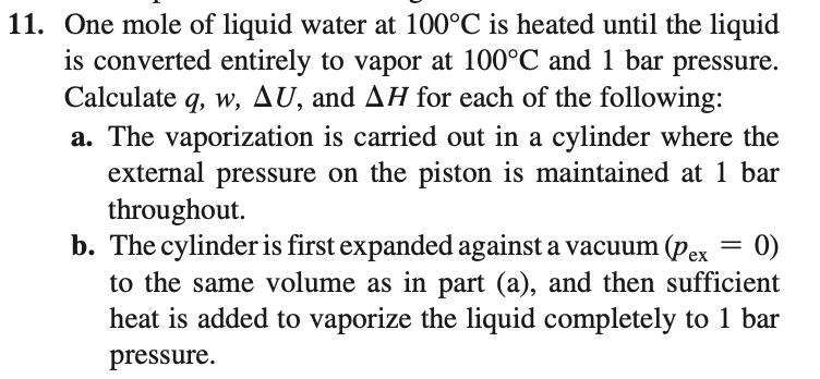 Solved 1. One mole of liquid water at 100∘C is heated until | Chegg.com