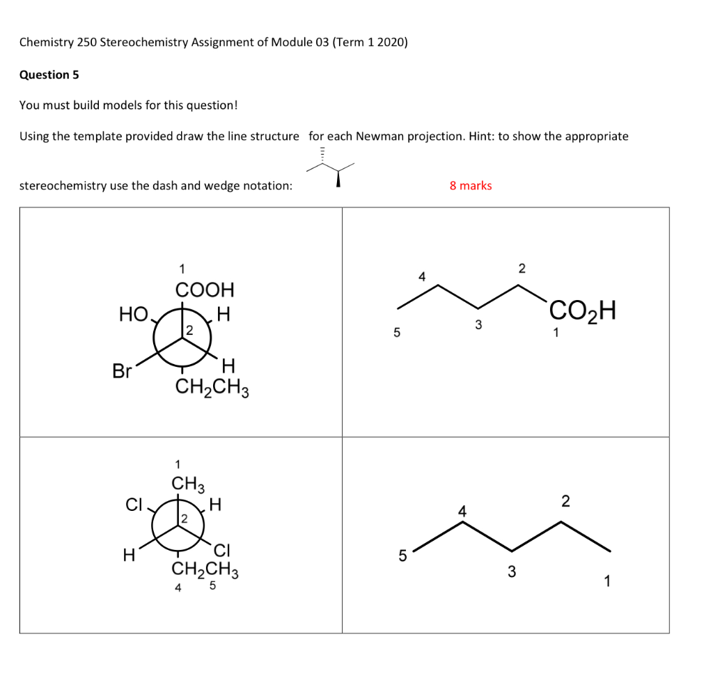 Solved Chemistry 250 Stereochemistry Assignment of Module 03 | Chegg.com
