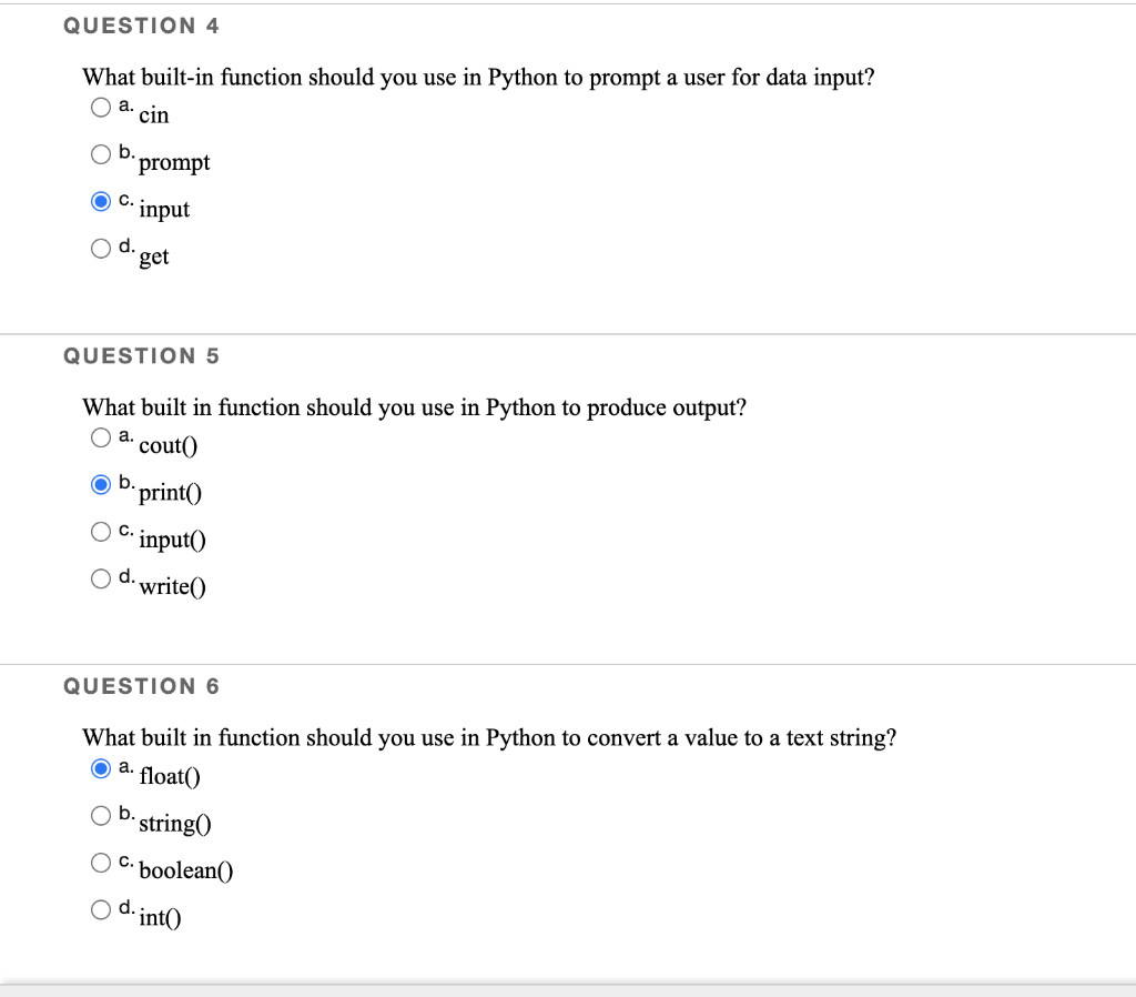 Solved QUESTION 4 What built-in function should you use in | Chegg.com