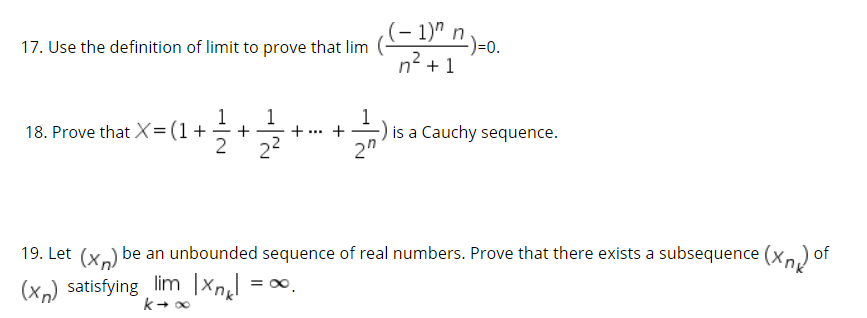 Solved 17. Use the definition of limit to prove that lim | Chegg.com