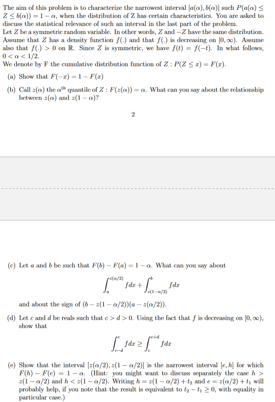 Solved The aim of this problem is to characterize the | Chegg.com