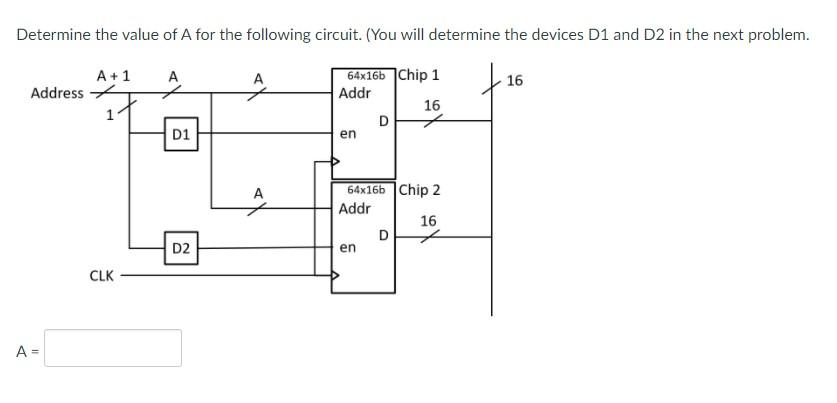 Solved Determine the value of A for the following circuit. | Chegg.com
