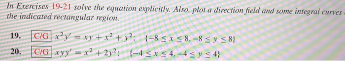 Solved In Exercises 19.21 solve the equation explicitly, | Chegg.com