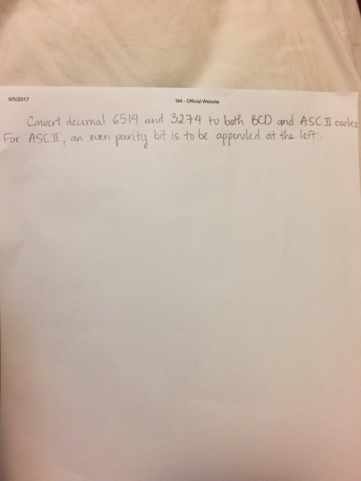 Solved Convert decimal 6514 and 3234 to both BCD and ASCII | Chegg.com