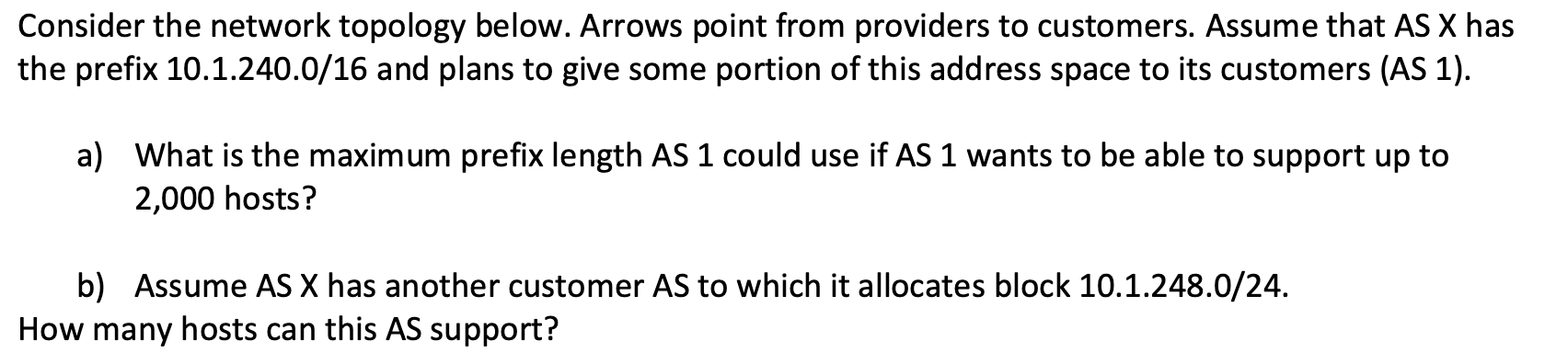 Solved Consider the network topology below. Arrows point | Chegg.com
