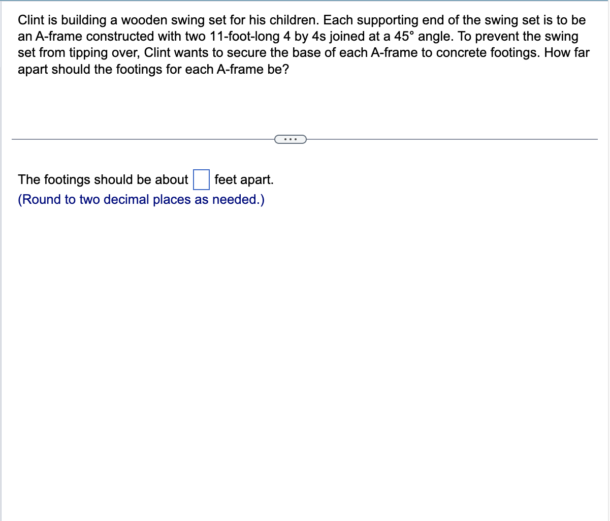 Solved Clint is building a wooden swing set for his | Chegg.com