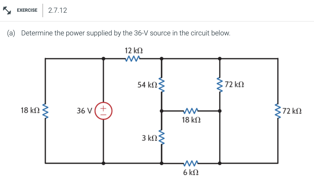Solved a) Determine the power supplied by the 36−V source in | Chegg.com