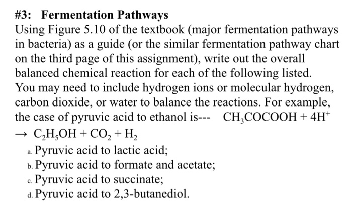 Solved #3: Fermentation Pathways Using Figure 5.10 of the | Chegg.com