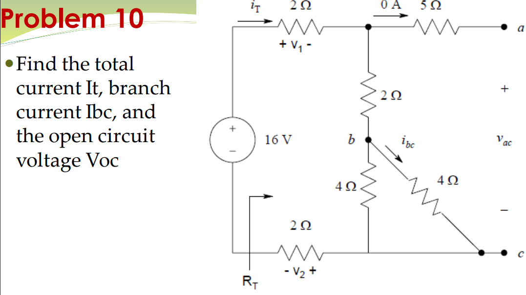 Solved - Find the total current It, branch current Ibc, and | Chegg.com