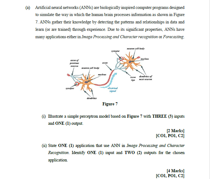 Solved (a) Artificial neural networks (ANNs) are | Chegg.com