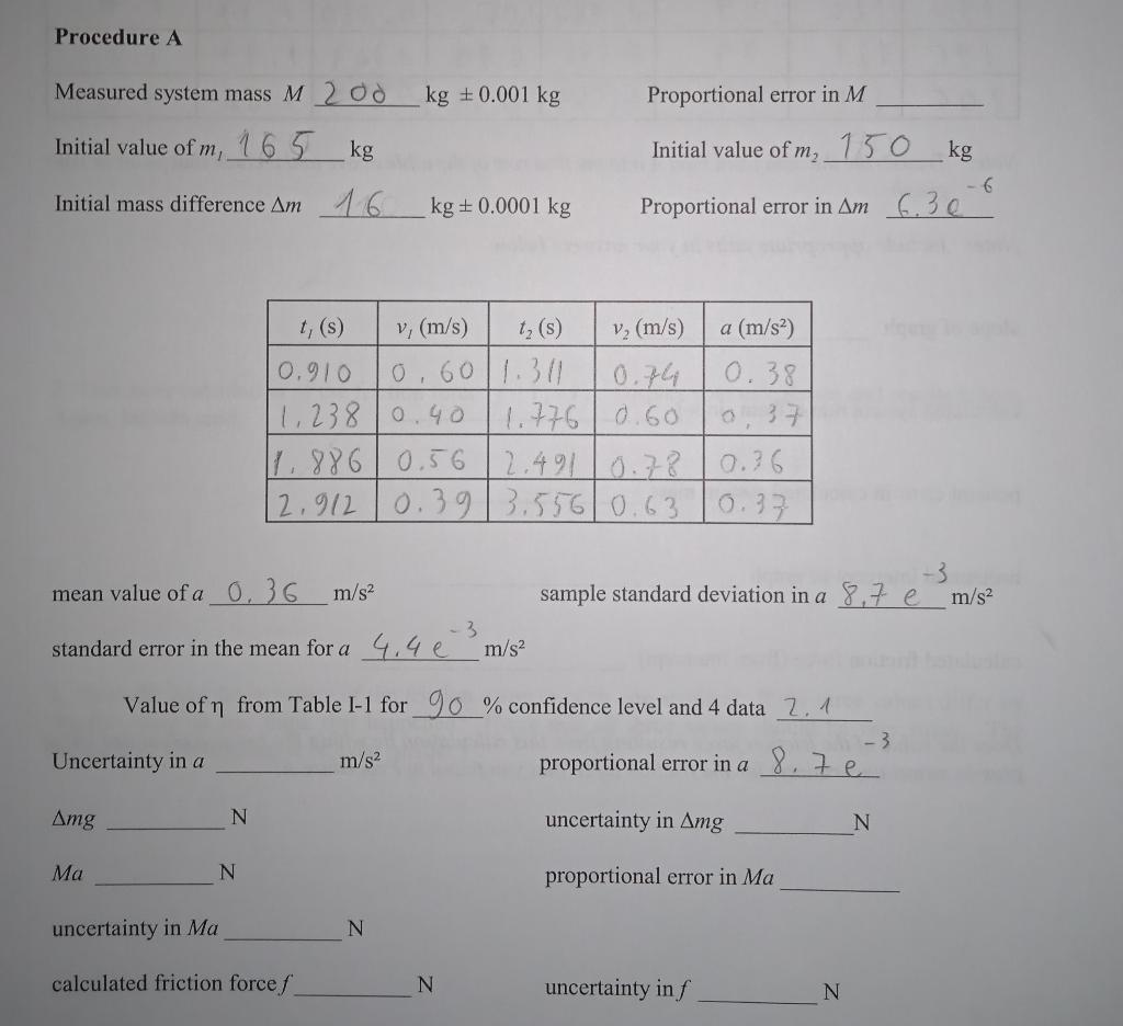 procedure-a-measured-system-mass-m-200-kg-0-001-kg-chegg