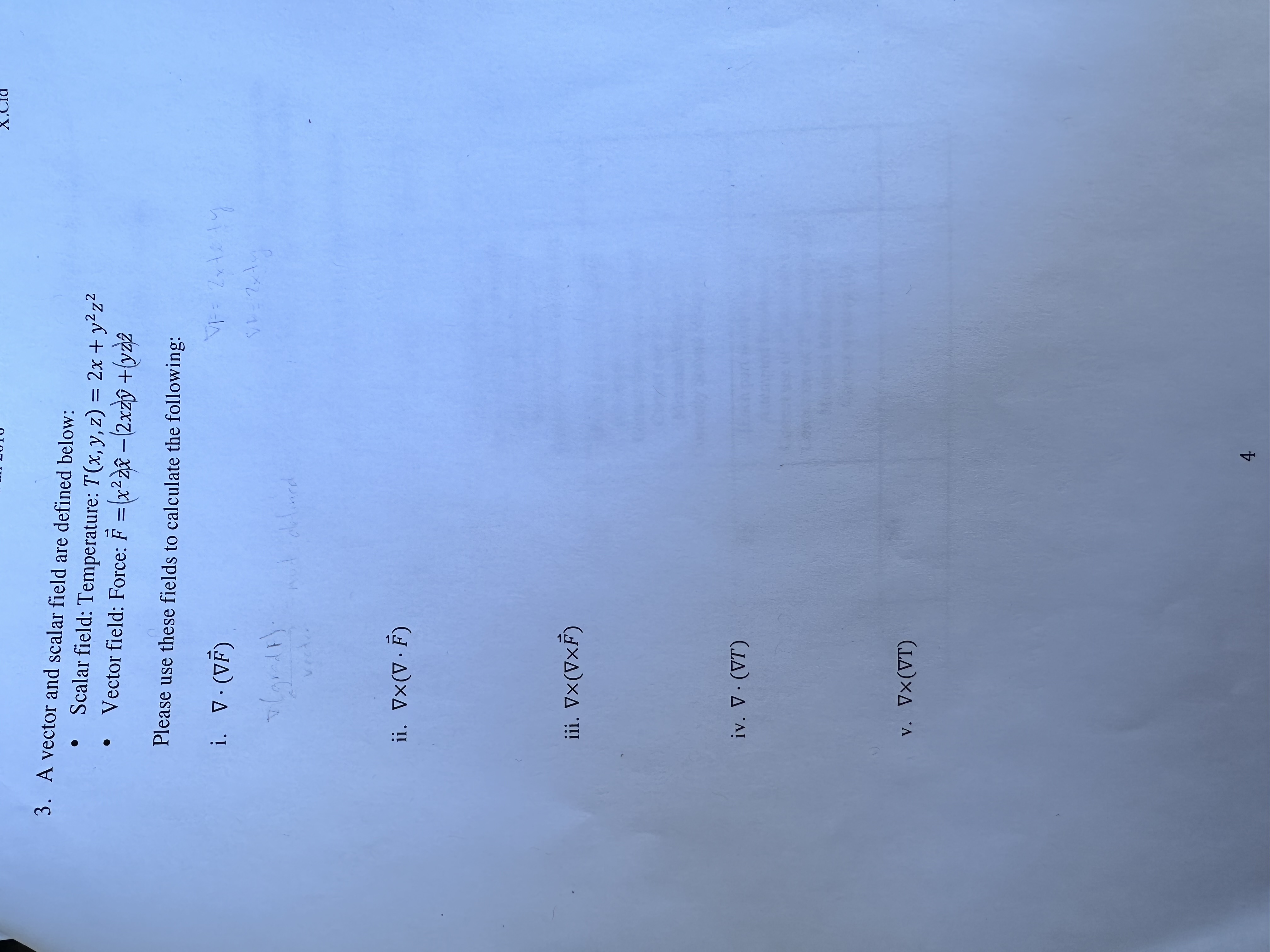 Solved A vector and scalar field are defined below:Scalar | Chegg.com