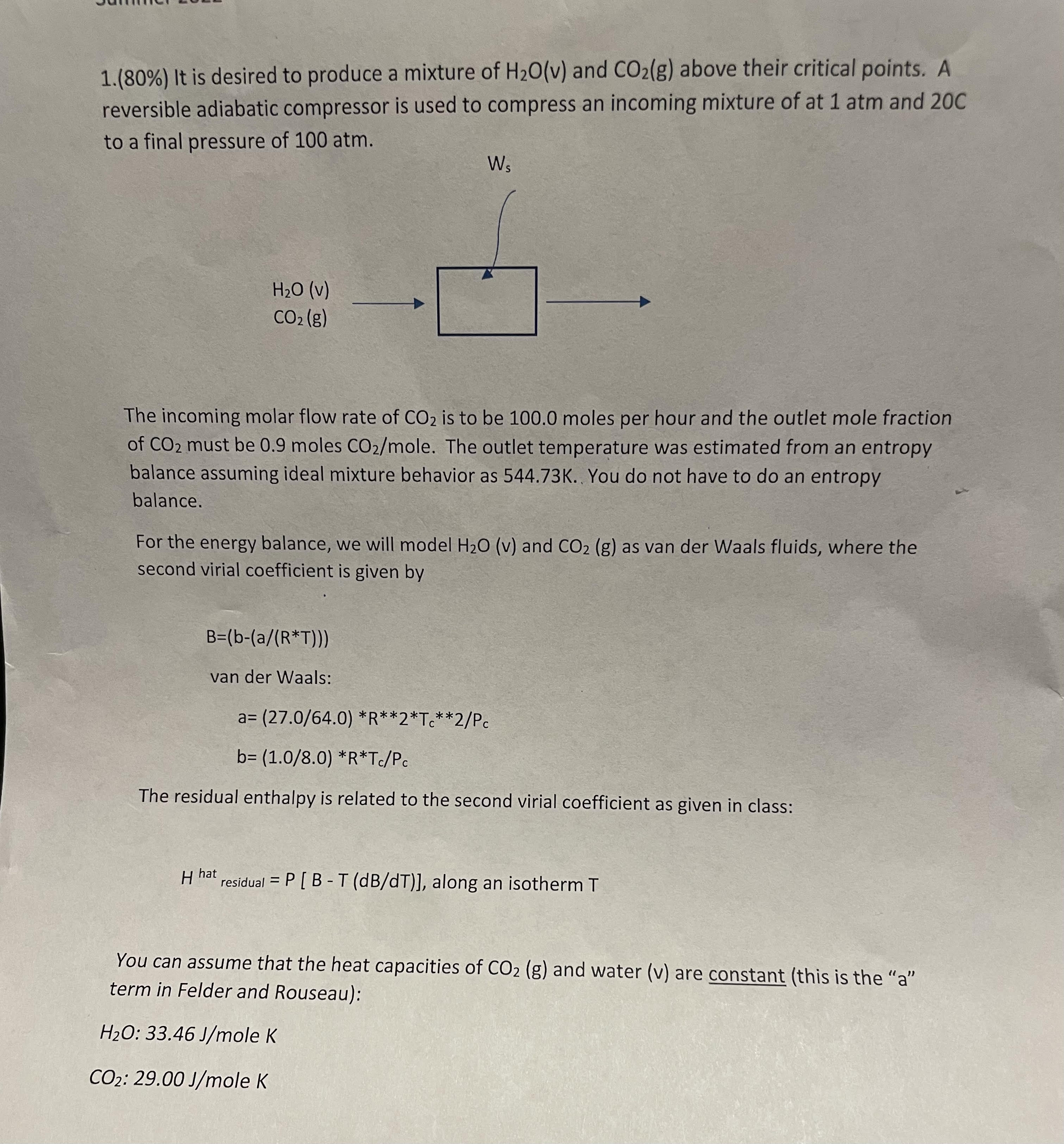 Determine all molar compositions, molar flow rate, | Chegg.com