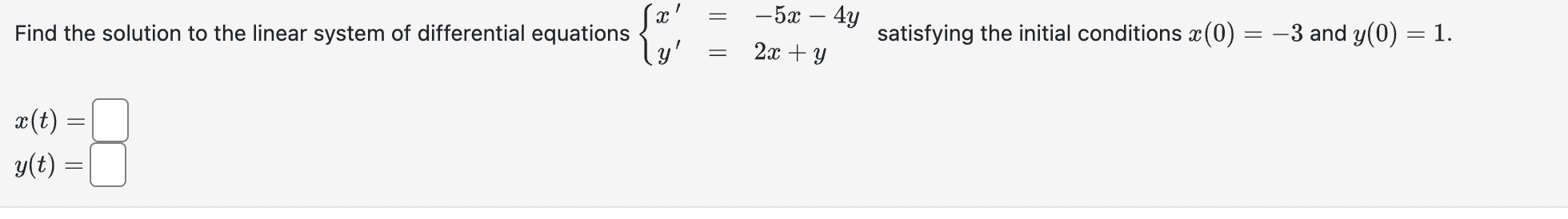 Solved Find the solution to the linear system of | Chegg.com