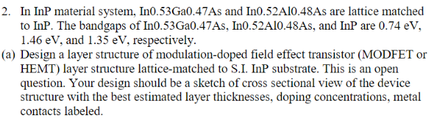 2. In InP material system, In0.53Ga0.47As and | Chegg.com