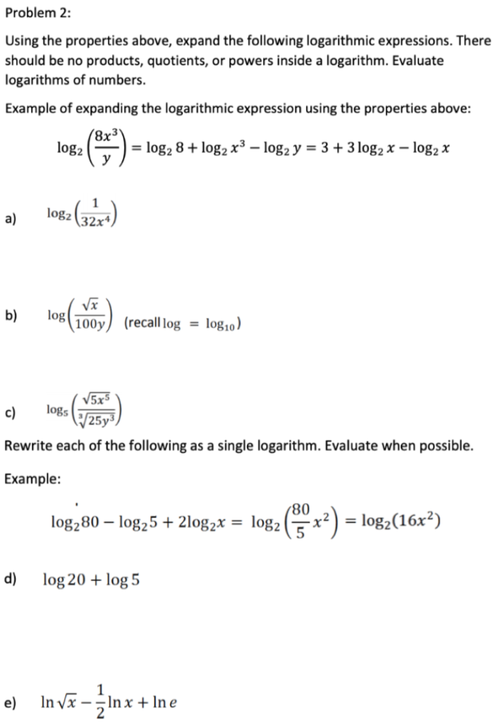Solved Problem 2 Using the properties above, expand the | Chegg.com