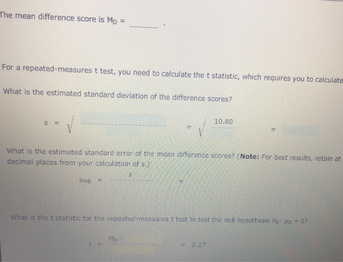 Solved Consider the following data from a repeated-measures | Chegg.com