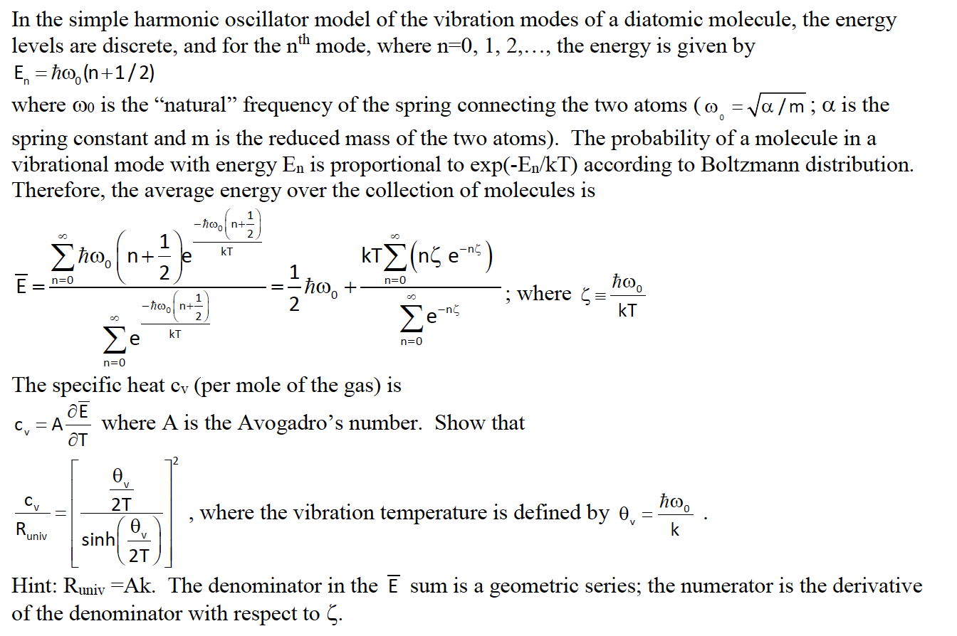 Solved In the simple harmonic oscillator model of the | Chegg.com