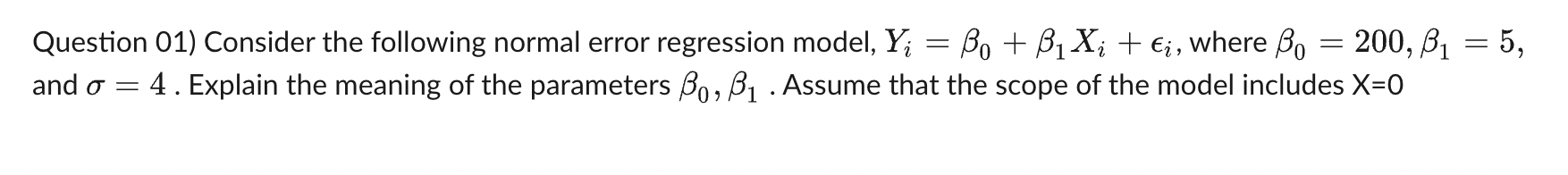 Question 01) Consider the following normal error | Chegg.com