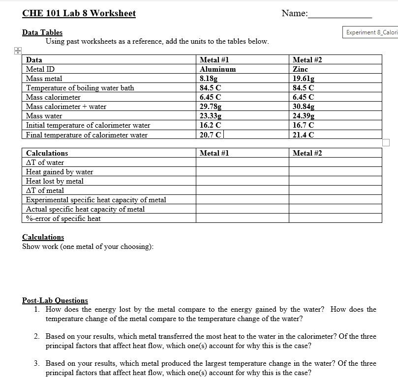 Data Tables Using past worksheets as a reference, add | Chegg.com