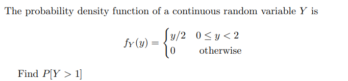 Solved The probability density function of a continuous | Chegg.com