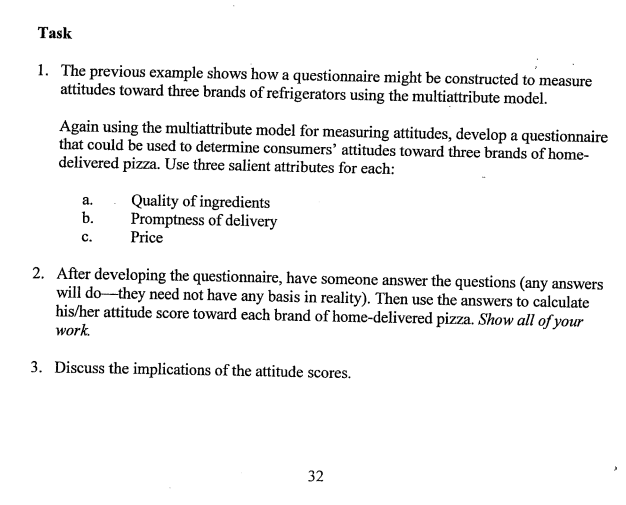 7. MULTIATTRIBUTE MODEL OF ATTITUDE MEASUREMENT The | Chegg.com