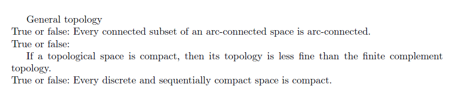 Solved General topology True or false: Every connected | Chegg.com
