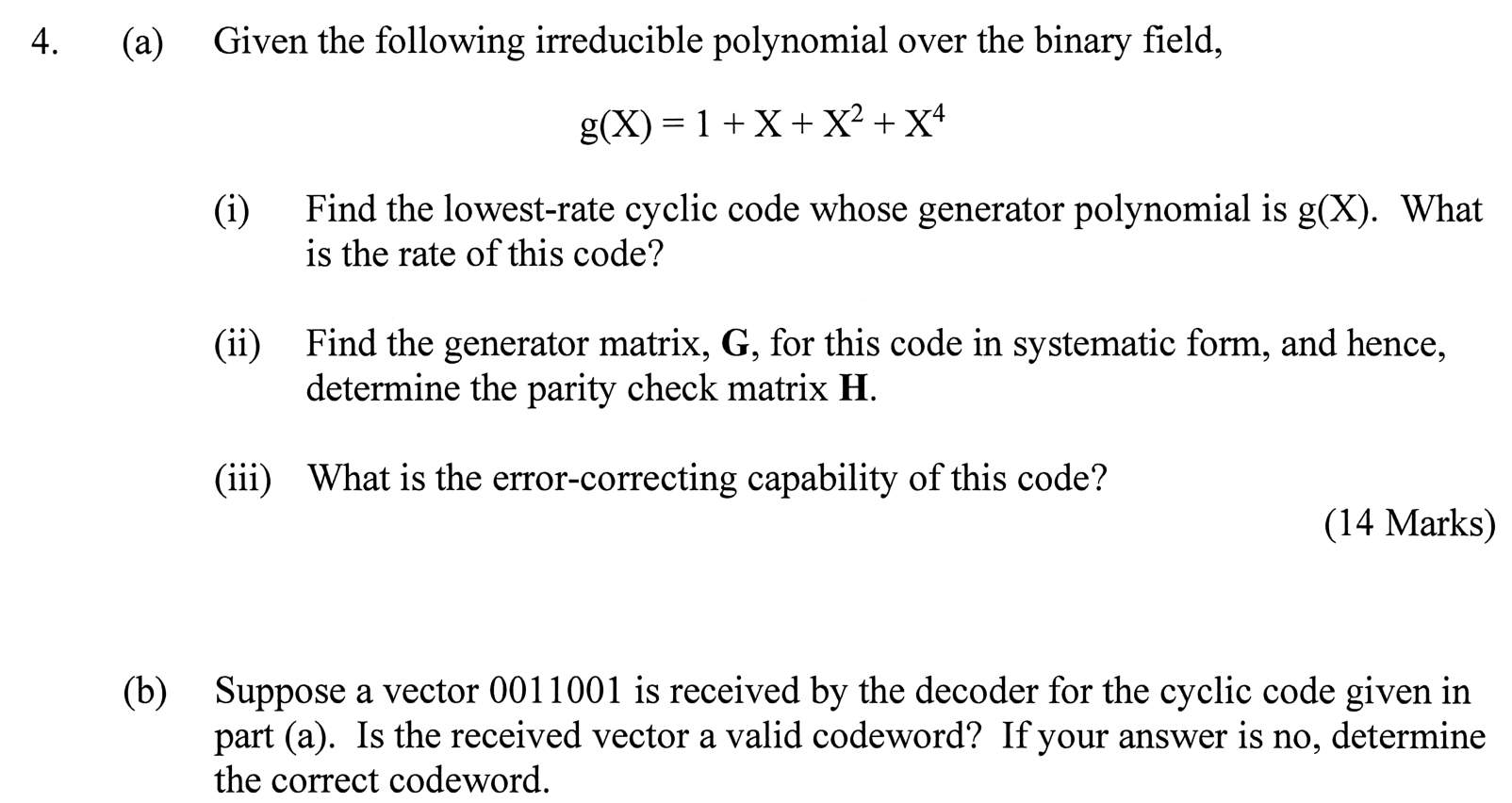 Solved A Given The Following Irreducible Polynomial Over 
