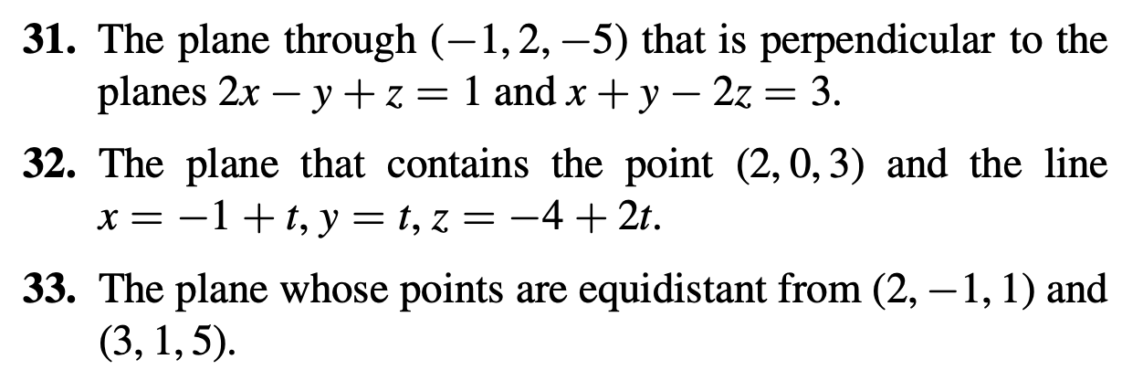 Solved 25 34 Find An Equation Of The Plane That Satisfies