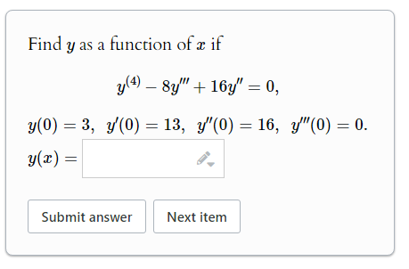 Solved Find y as ﻿a function | Chegg.com