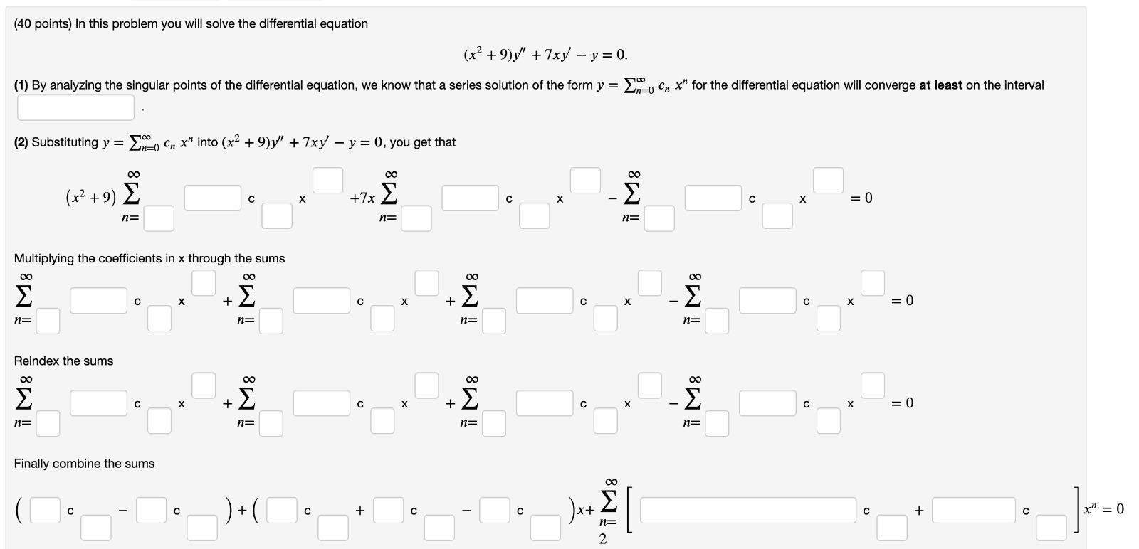 Solved (40 points) In this problem you will solve the | Chegg.com