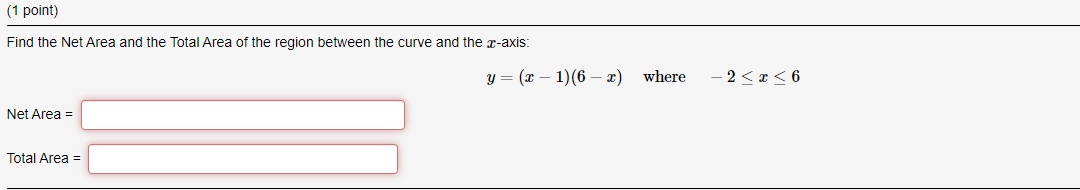 Solved Find the Net Area and the Total Area of the region | Chegg.com