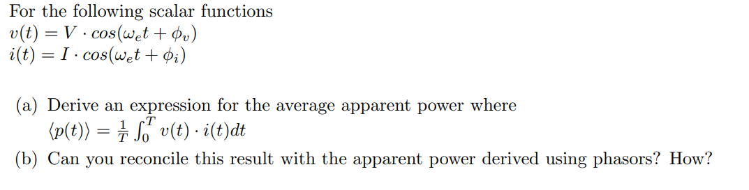 Solved For the following scalar | Chegg.com