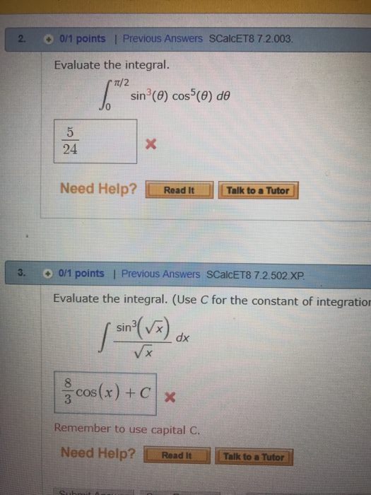 Solved Evaluate the integral. integral^pi/2_0 sin^3 (theta) | Chegg.com